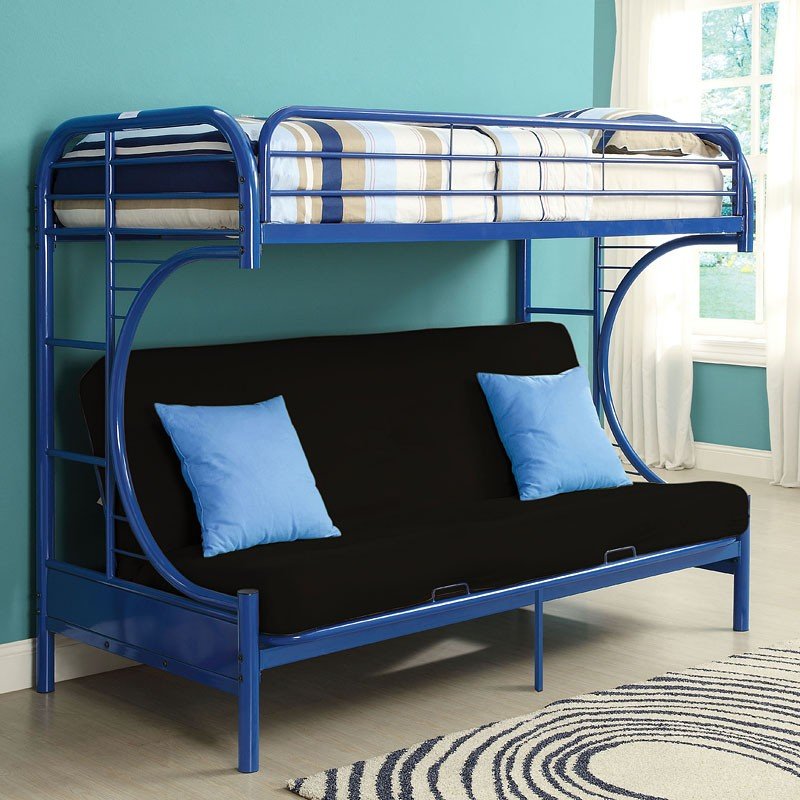 Eclipse Twin over Full Futon Bunk Bed Navy