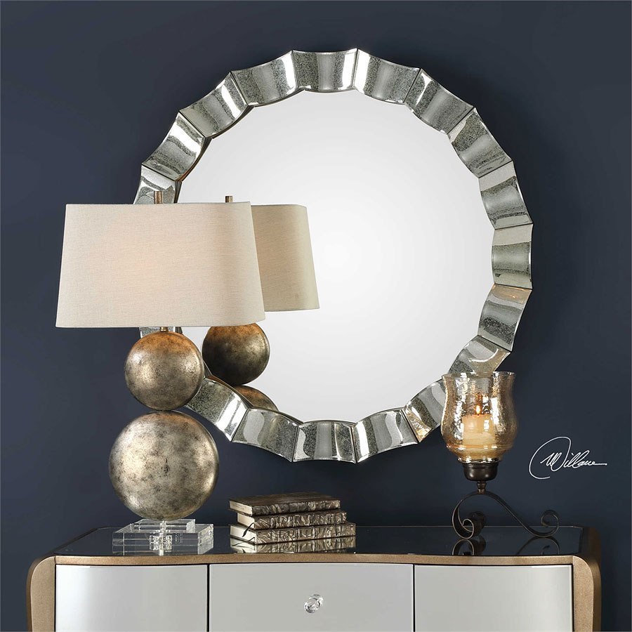 Sabino Scalloped Round Mirror Uttermost | Furniture Cart