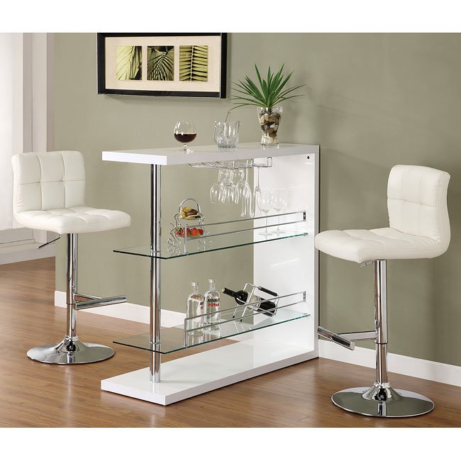 Sleek Contemporary Bar Set (White) Coaster Furniture, 1 Reviews ...
