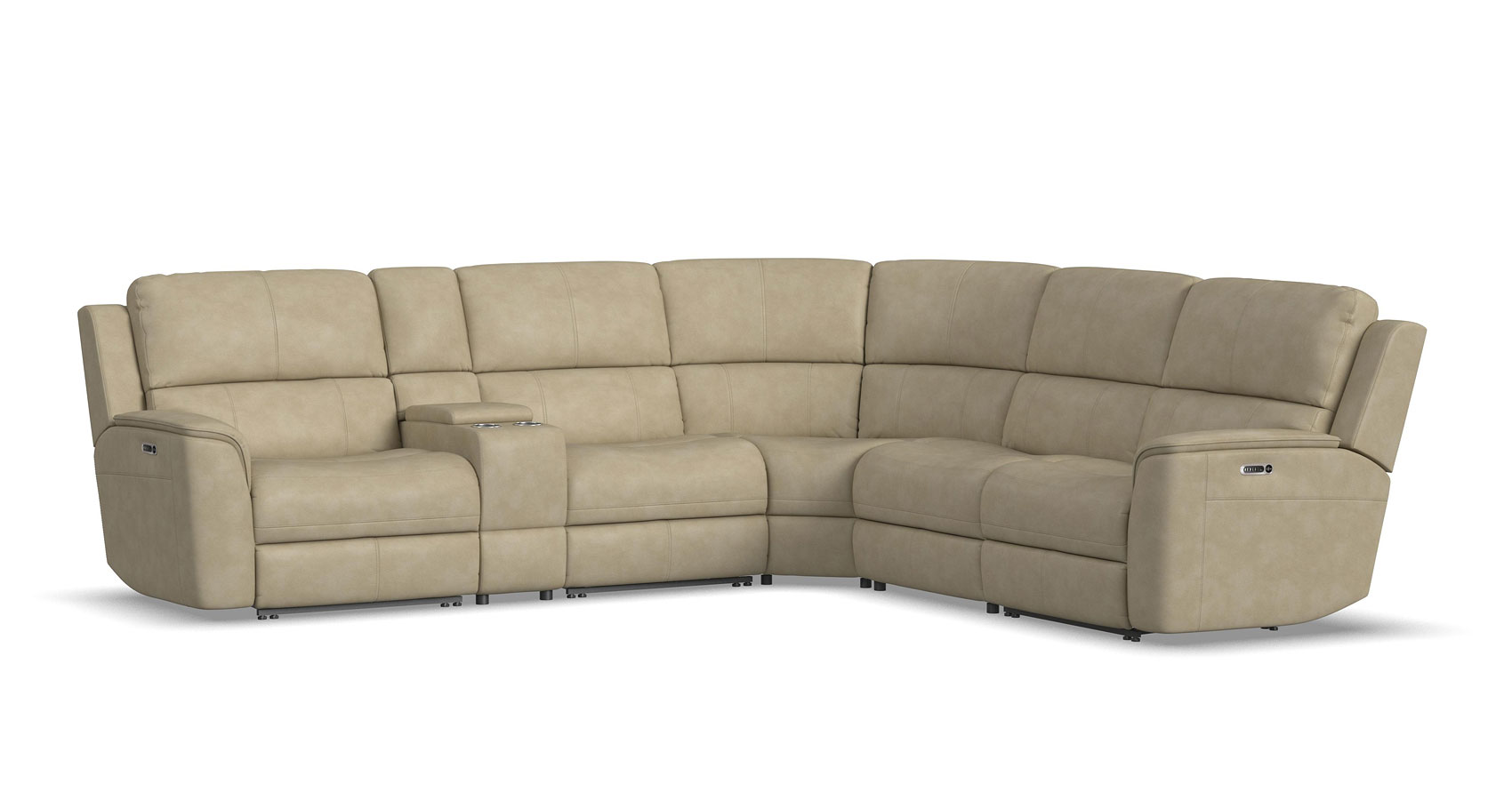 Henry Modular Power Reclining Sectional W/ Power Headrests And Lumbar ...