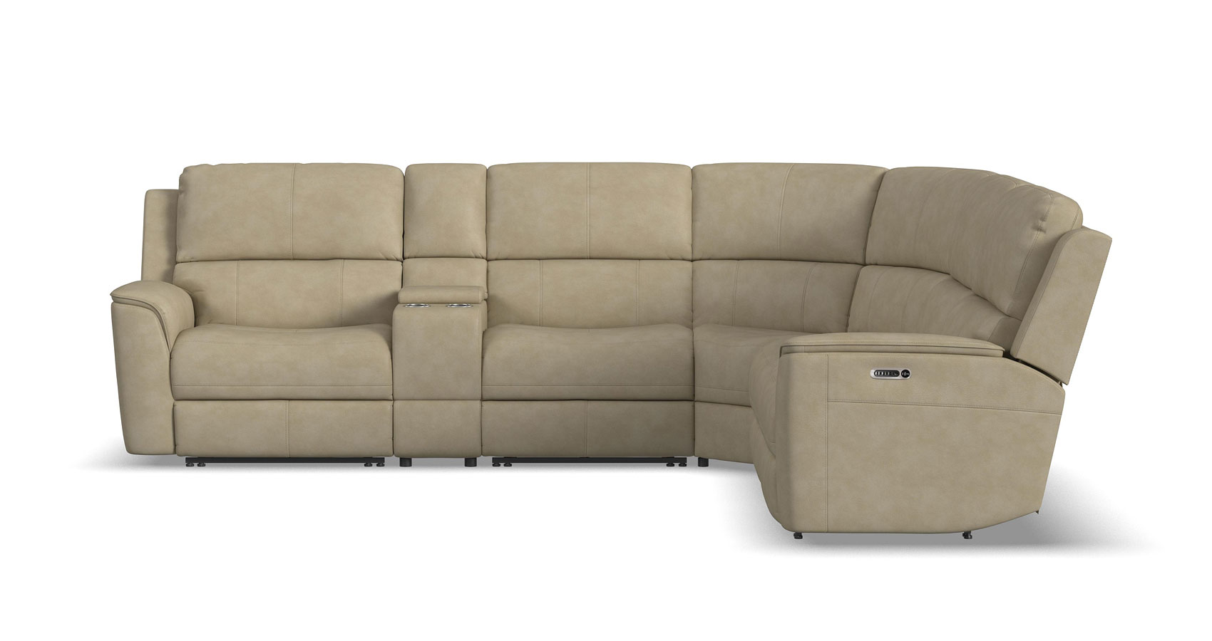 Henry Modular Power Reclining Sectional W/ Power Headrests And Lumbar ...