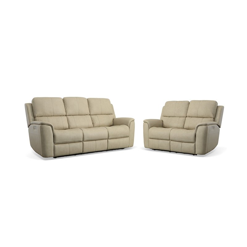 Henry Power Reclining Living Room Set (Beige) Flexsteel | Furniture Cart