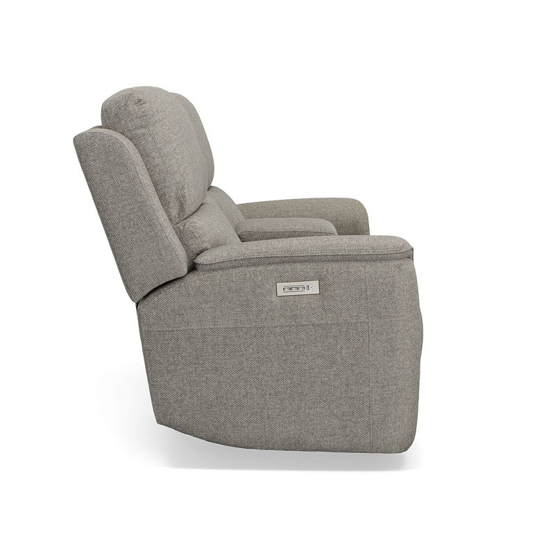 Henry Power Reclining Loveseat W/ Console (Light Grey) Flexsteel ...