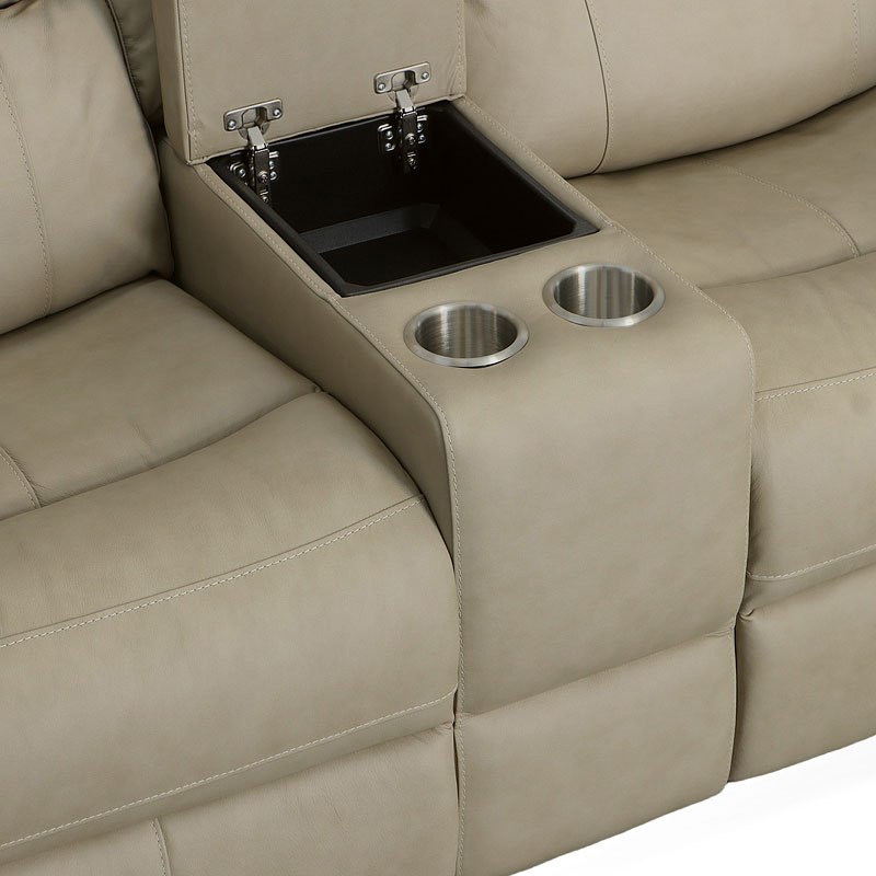 Henry Power Reclining Loveseat W/ Console (Beige) Flexsteel | Furniture ...