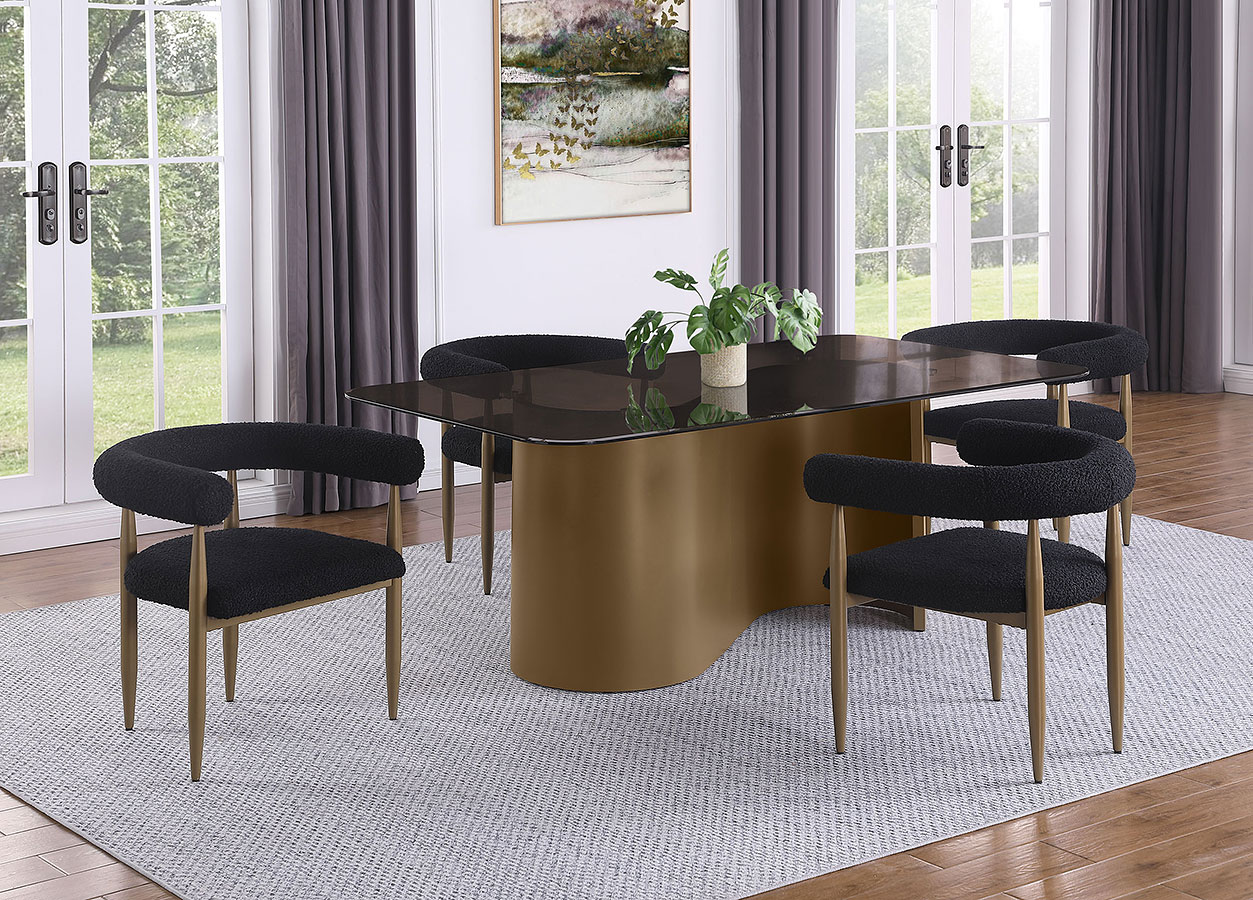 Edson Dining Room Set W/ Dunmore Black Chairs Coaster Furniture ...