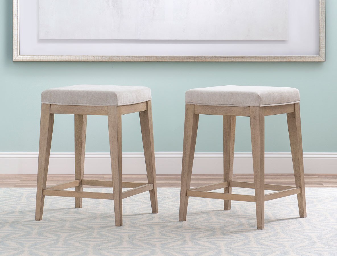 Edgewater Upholstered Stool (Soft Sand) Legacy Classic | Furniture Cart