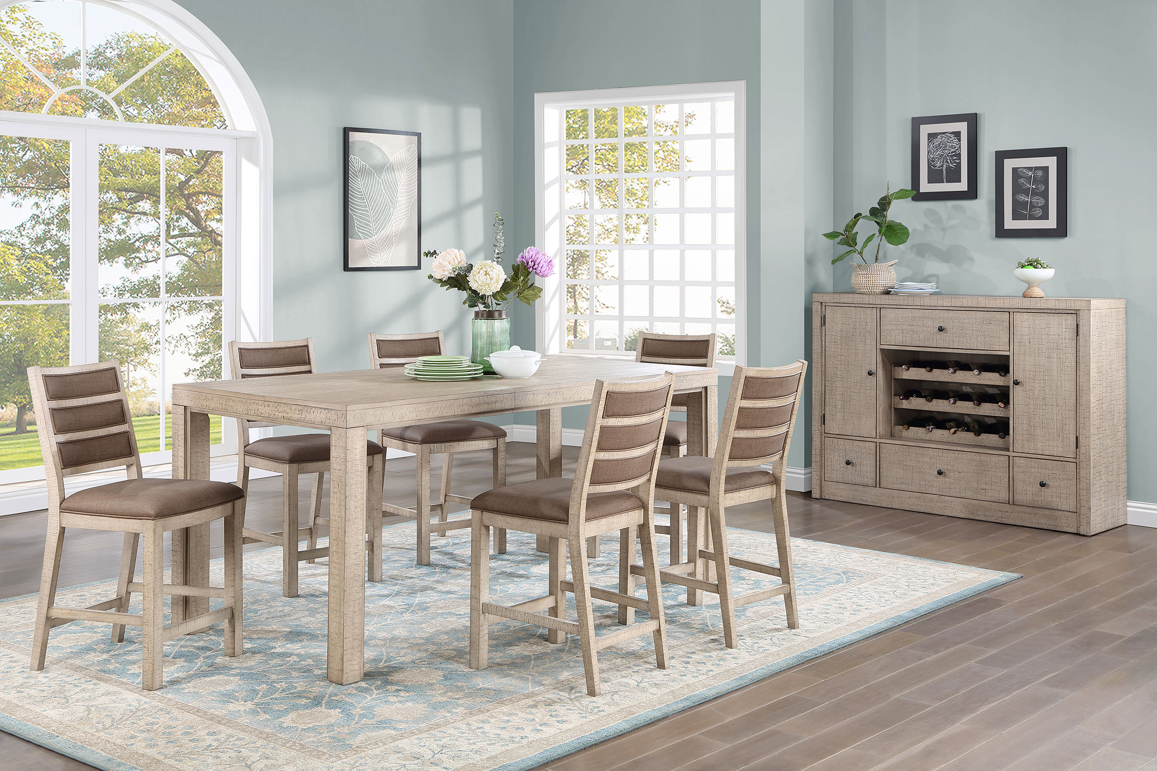 Spring Haven Light Counter Height Dining Room Set ECI Furniture ...