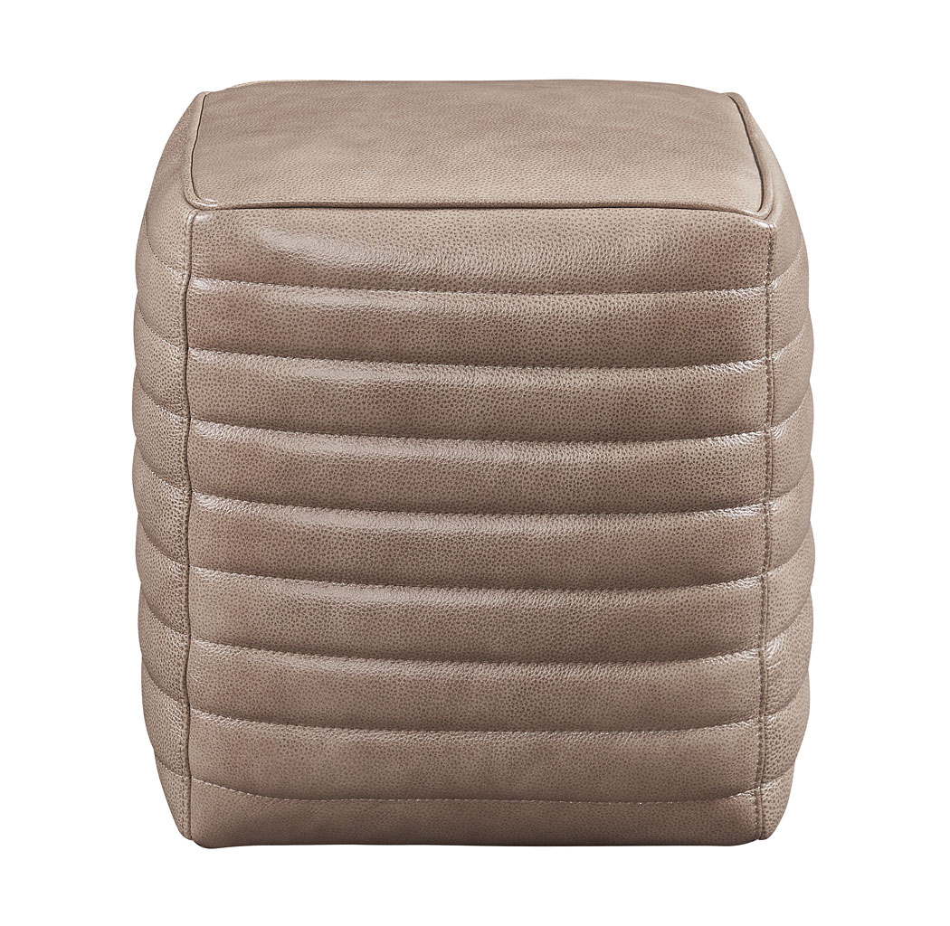 Rush Ottoman Poof (Sandy Brown) Leather Italia | Furniture Cart