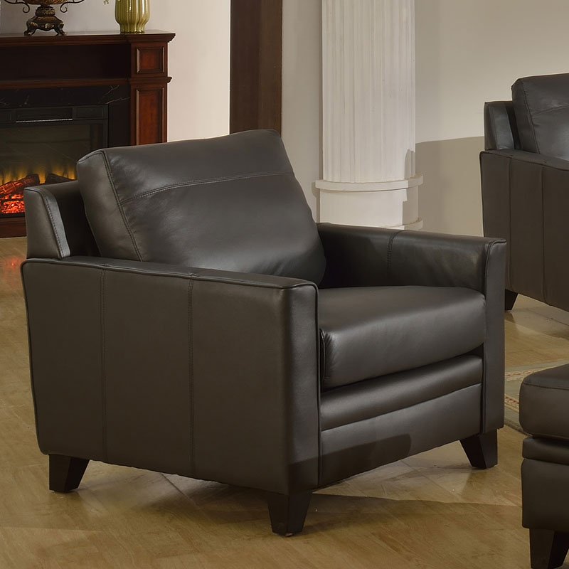 Fletcher Leather Chair Charcoal