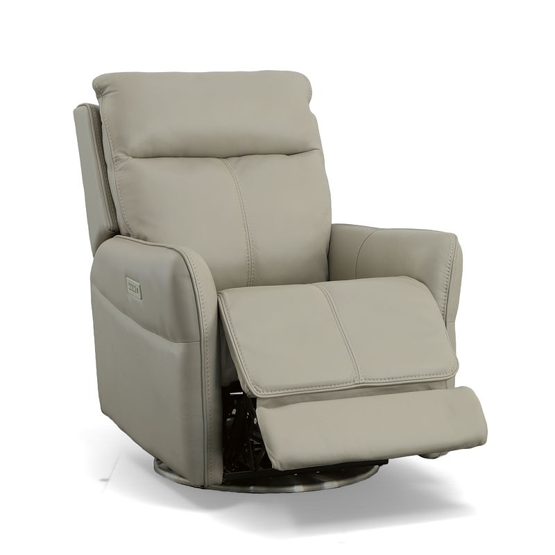 Spin Swivel Power Recliner W/ Power Headrest And Lumbar (Dove ...