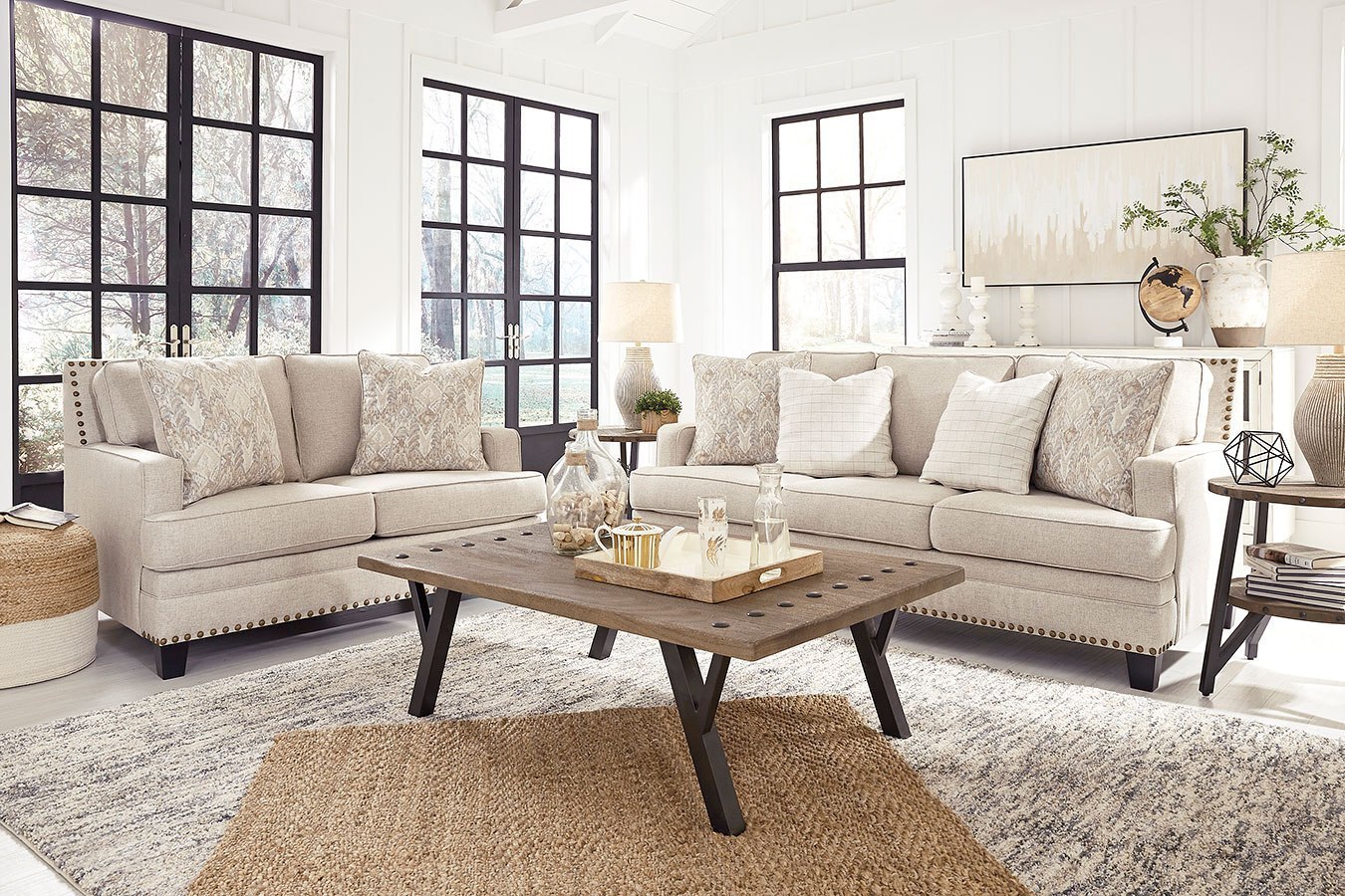 Claredon Linen Living Room Set BenchCraft, 1 Reviews | Furniture Cart