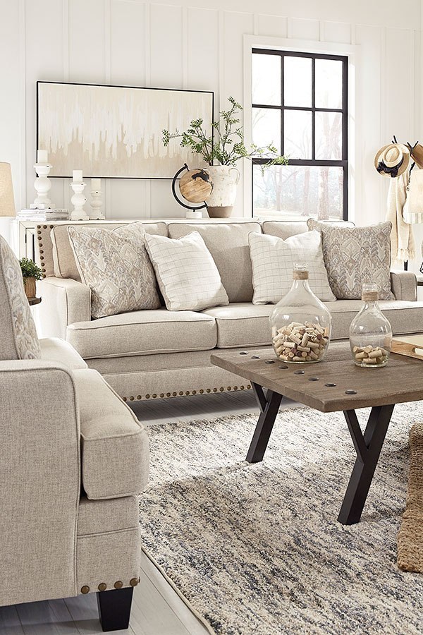 Claredon Linen Living Room Set BenchCraft, 1 Reviews | Furniture Cart