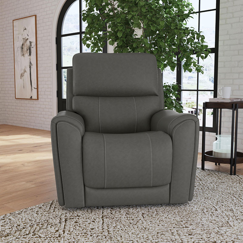 Carter Power Recliner W/ Power Headrest And Lumbar (Smoke) Flexsteel ...