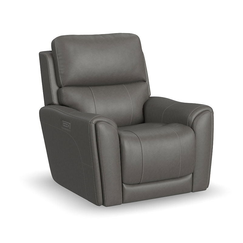 Carter Power Recliner W/ Power Headrest And Lumbar (Smoke) Flexsteel ...
