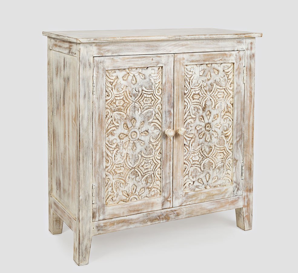 Carved wood accent cabinet store