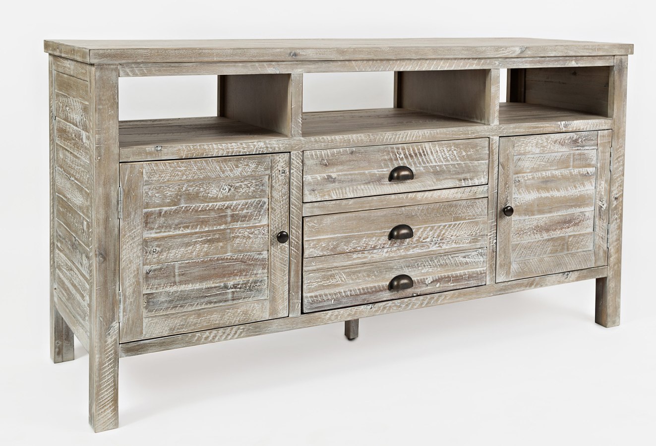 Artisans Craft 60 Inch Media Console Washed Grey