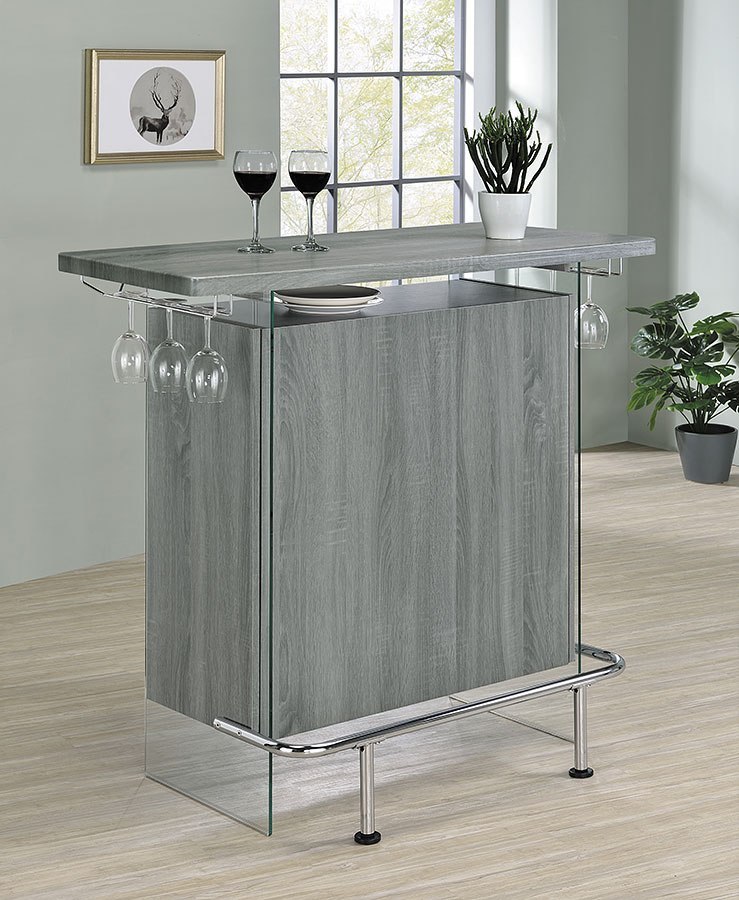 Weathered Grey Bar Unit Coaster Furniture | Furniture Cart