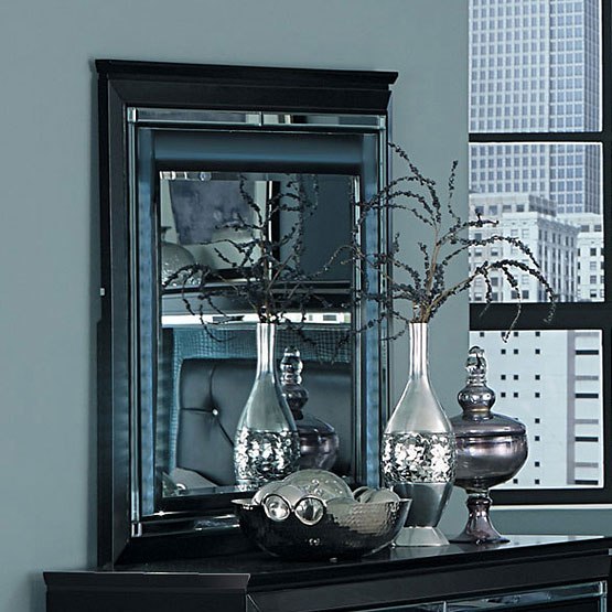Allura black upholstered panel bedroom set store