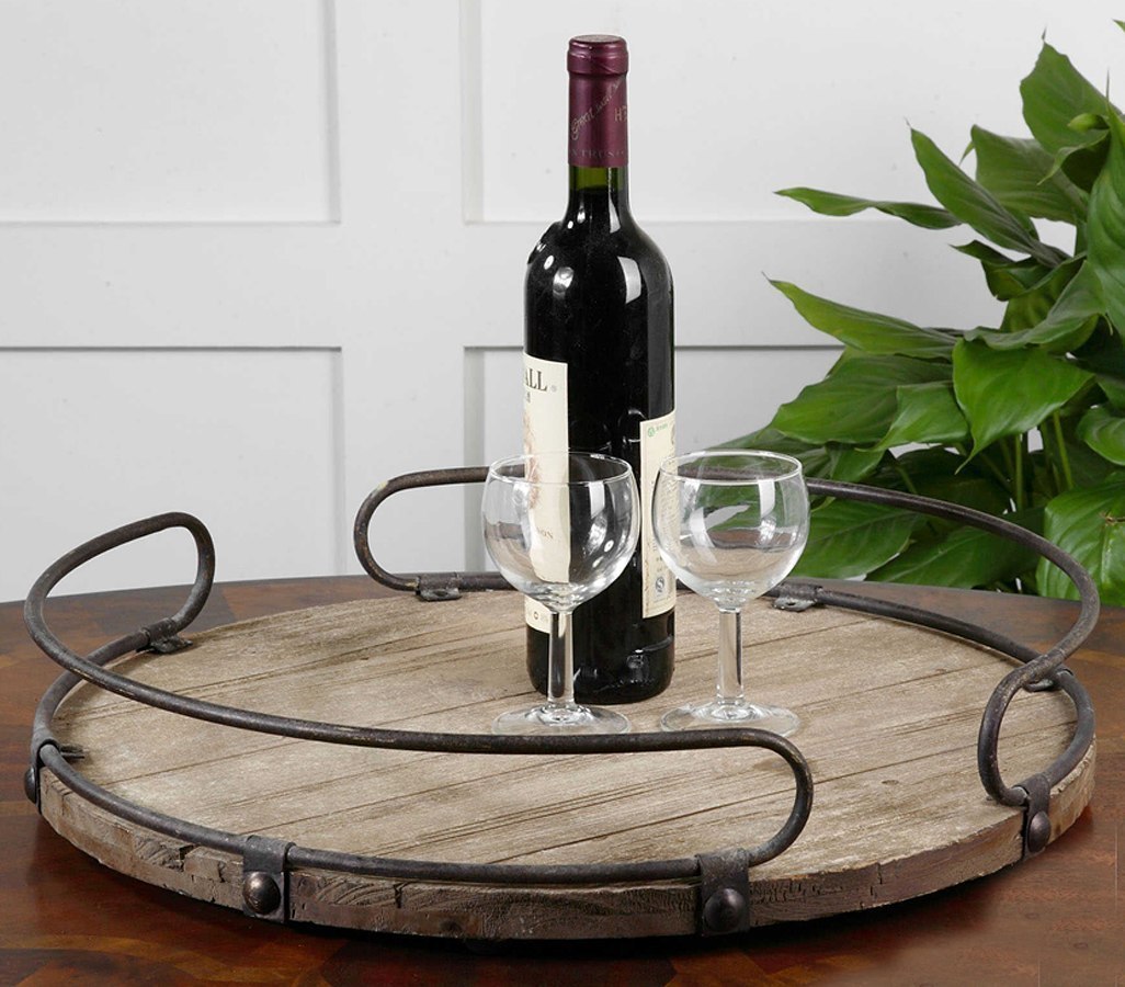 Acela Round Wine Tray Uttermost | Furniture Cart