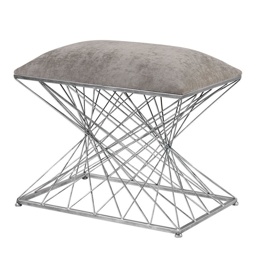 Zelia Accent Stool (Silver) Uttermost | Furniture Cart