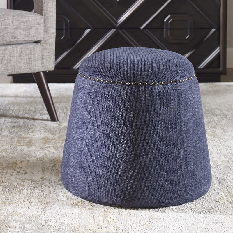 Gumdrop Denim Ottoman Uttermost | Furniture Cart
