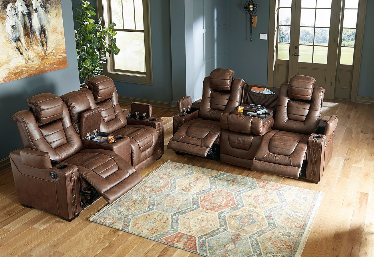 Owners Box Thyme Power Reclining Living Room Set W/ Adjustable ...