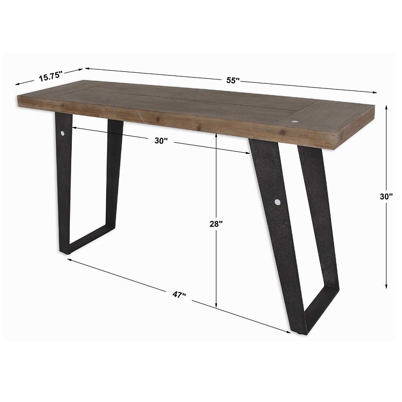 Freddy Weathered Console Table Uttermost | Furniture Cart