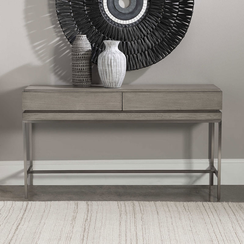 Kamala Gray Oak Console Table Uttermost | Furniture Cart