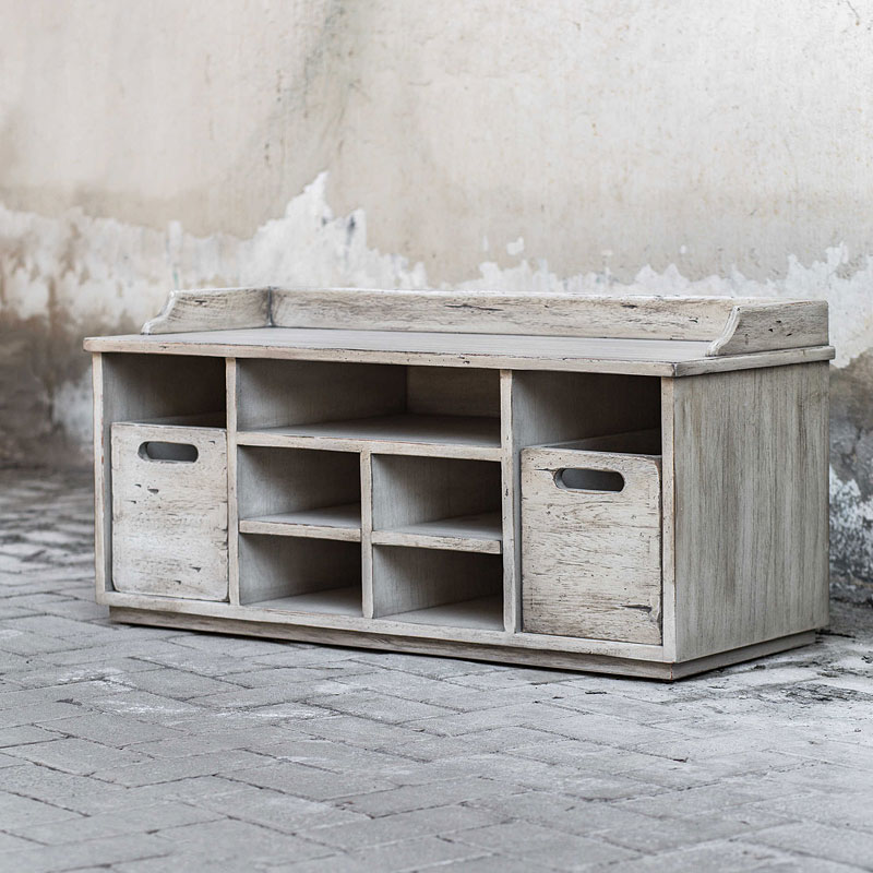 Ardusin White Hobby Bench Uttermost | Furniture Cart