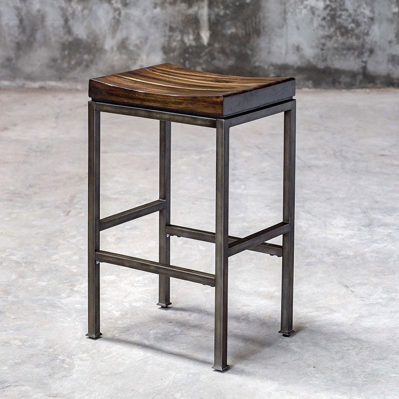 Beck Industrial Bar Stool Uttermost | Furniture Cart