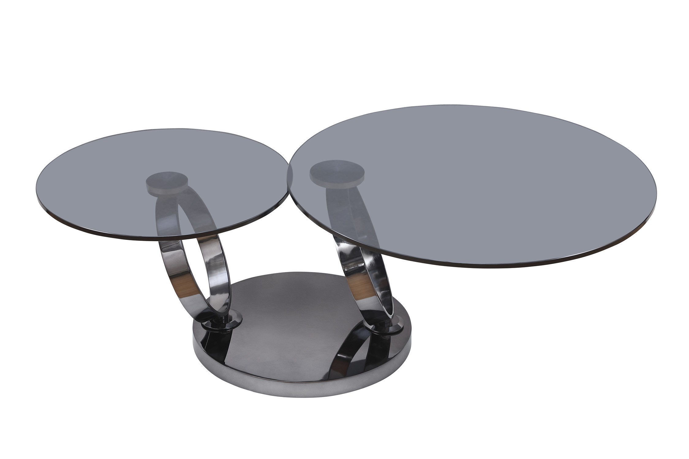Contemporary Motion Cocktail Table W/ Tinted Glass Top Chintaly Imports ...