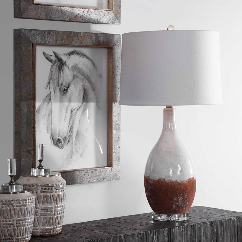 Durango Rust White Table Lamp Uttermost | Furniture Cart