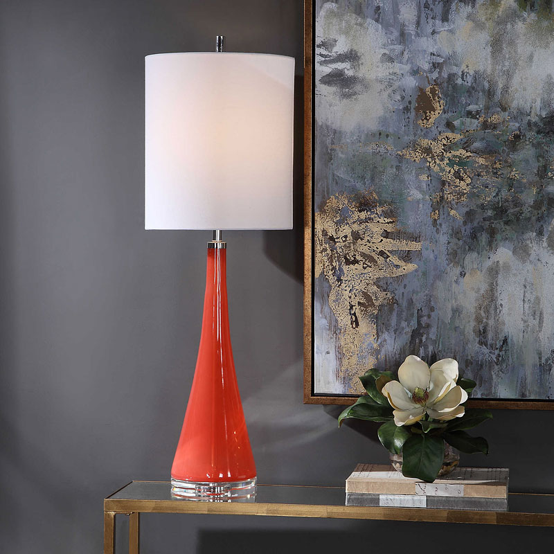 Ariel Tapered Glass Buffet Lamp Uttermost | Furniture Cart