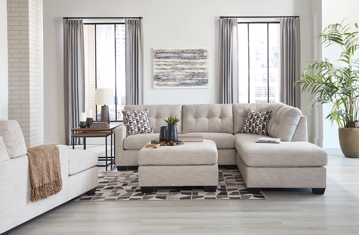 Mahoney Pebble Sectional Set Signature Design | Furniture Cart