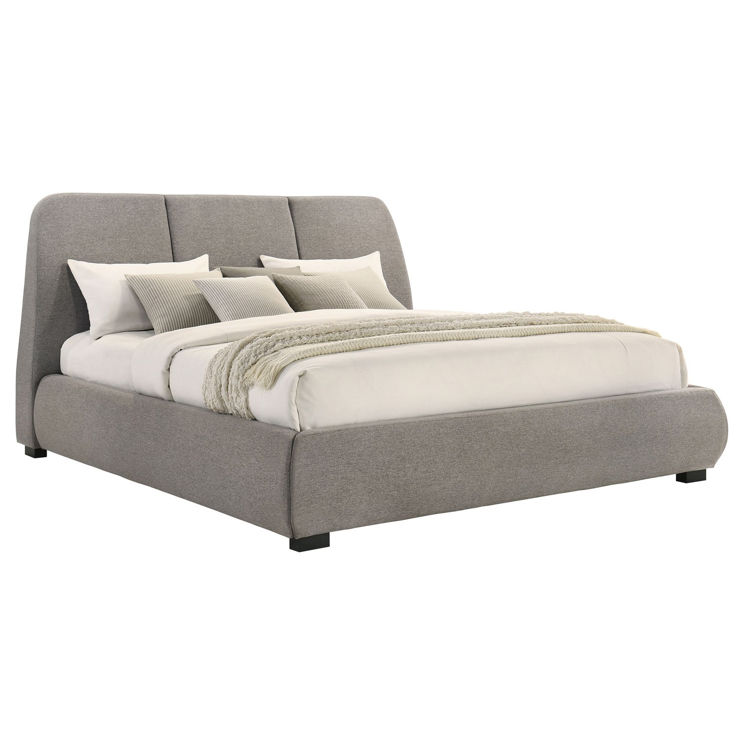 Mokena Taupe Upholstered Bed Coaster Furniture | Furniture Cart