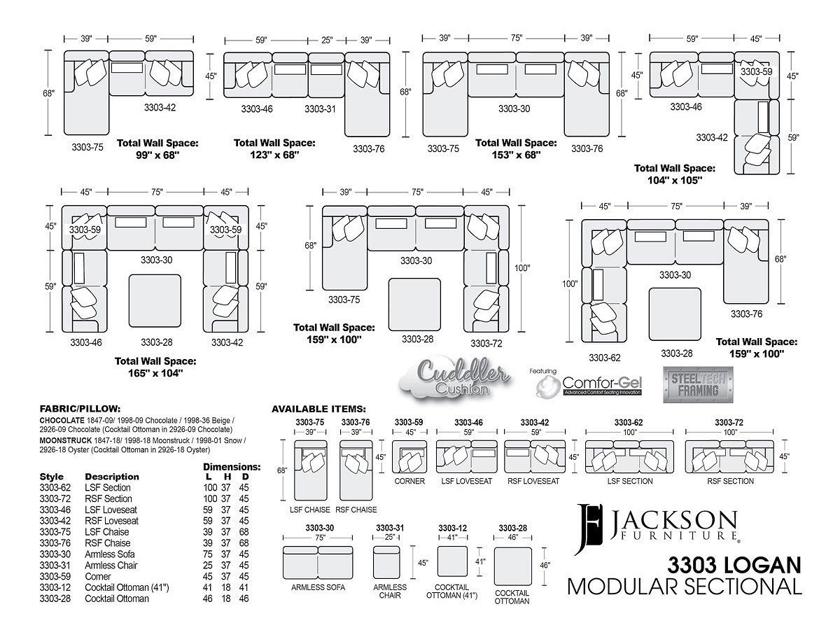Logan Modular Sectional (Chocolate) Jackson Furniture | Furniture Cart