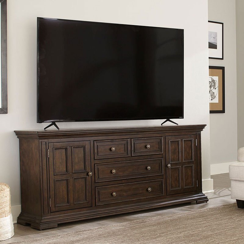 Big Valley 76 Inch TV Console (Brownstone) Liberty Furniture ...
