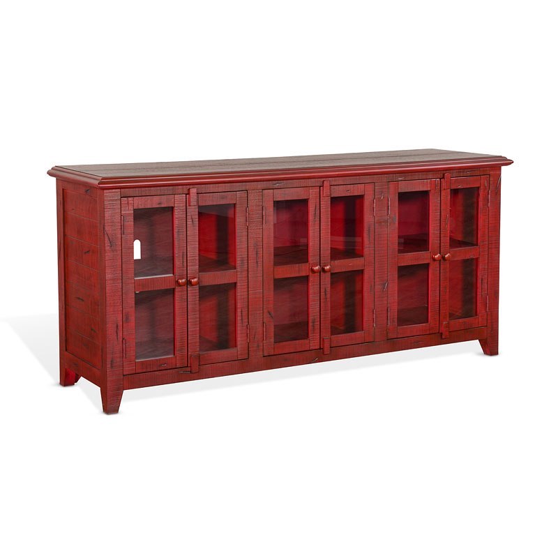 Burnt Red 70 Inch TV Console Sunny Designs | Furniture Cart