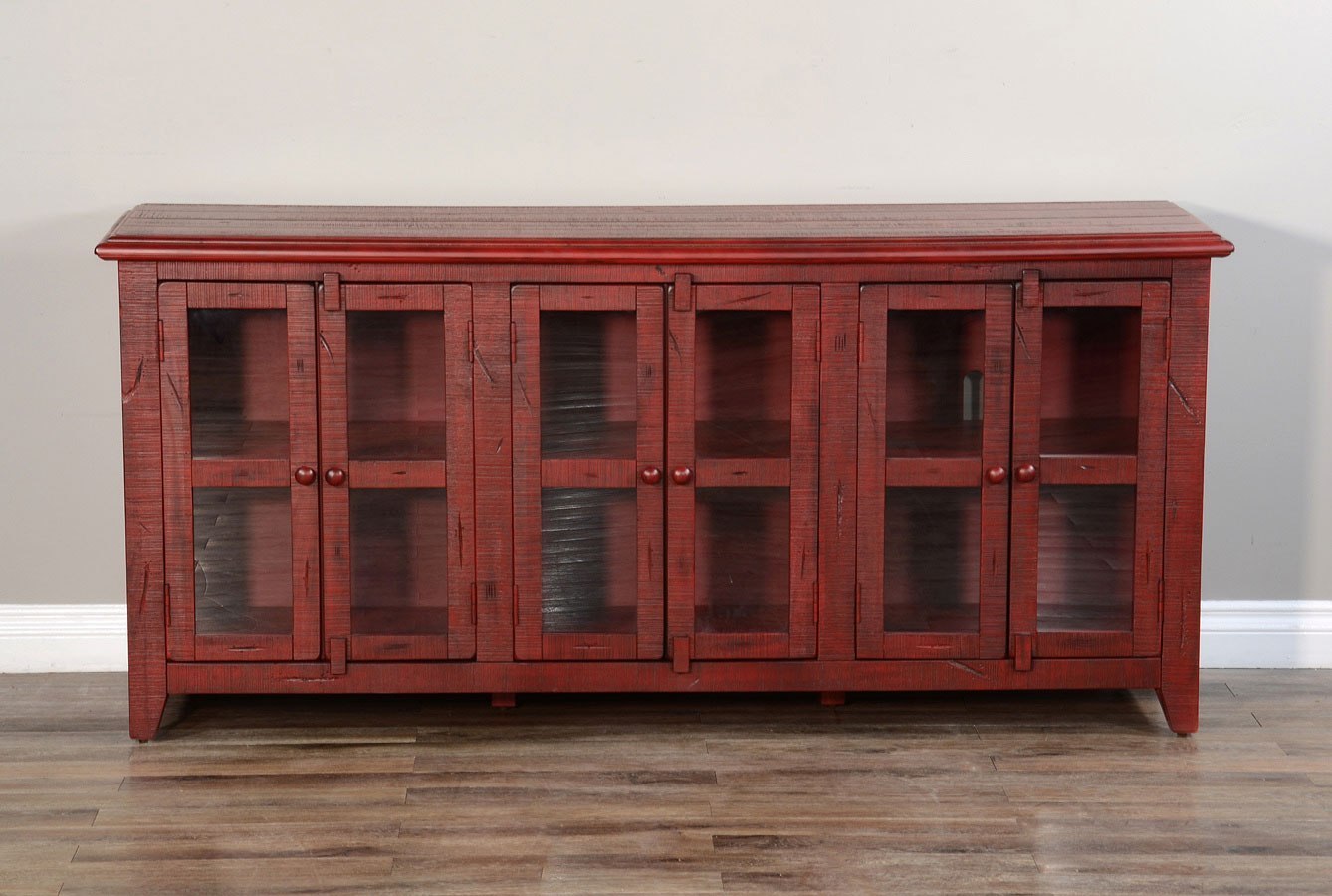 Burnt Red 70 Inch TV Console Sunny Designs | Furniture Cart