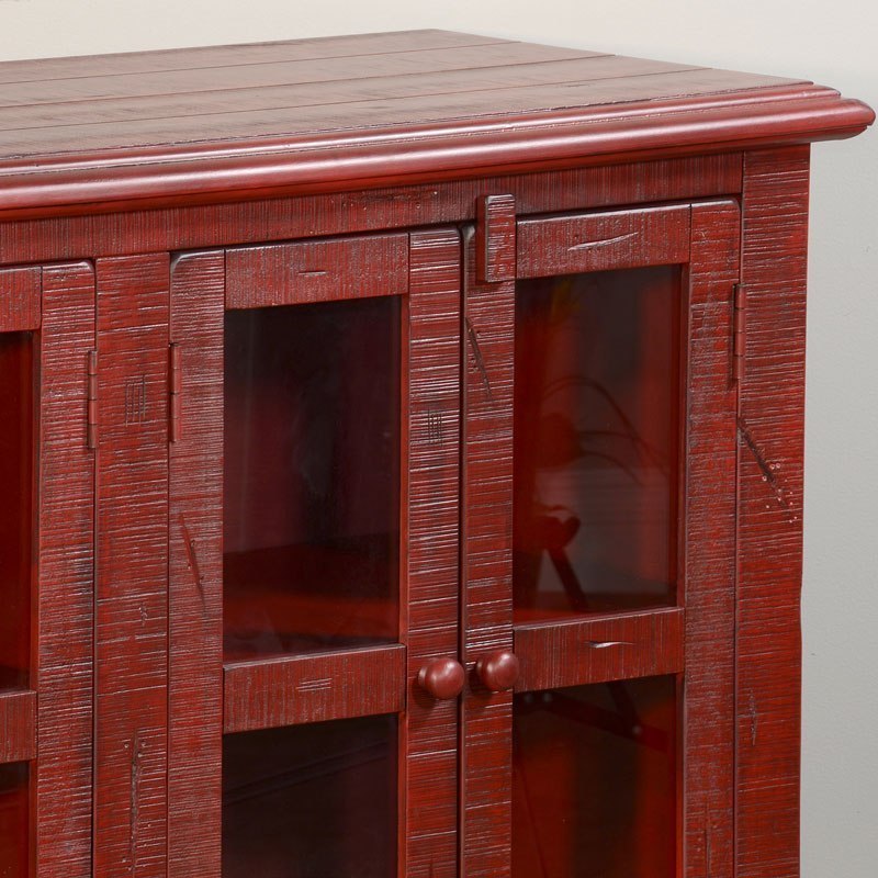 Burnt Red 70 Inch TV Console Sunny Designs | Furniture Cart