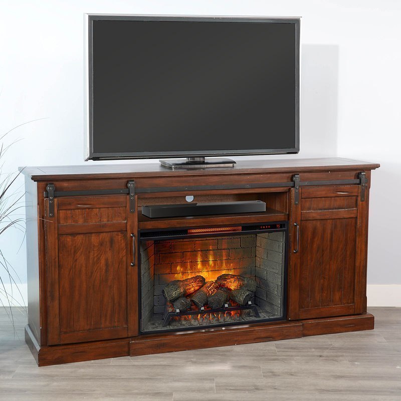 Tuscany TV Console W/ Fireplace Sunny Designs | Furniture Cart