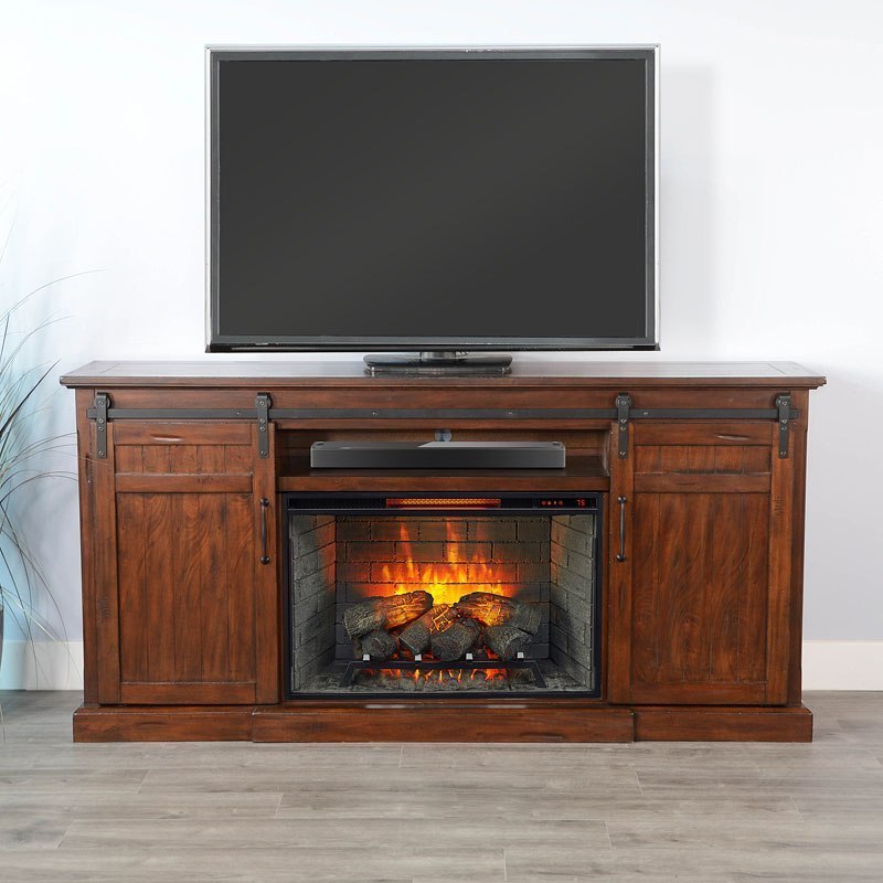 Tuscany TV Console W/ Fireplace Sunny Designs | Furniture Cart