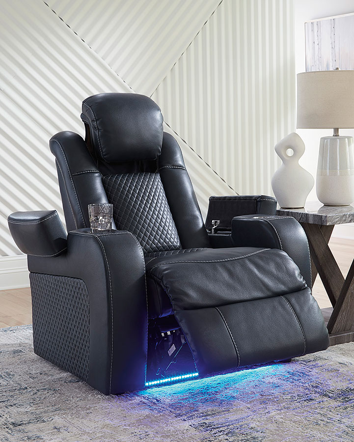 Fyne-Dyme Sapphire Power Recliner W/ Adjustable Headrest Signature ...