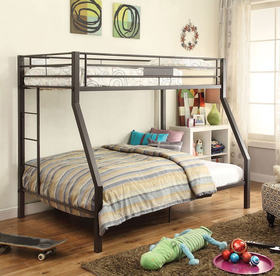 Limbra Twin Over Full Bunk Bed Brown Acme Furniture Furniture Cart
