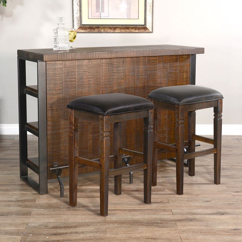 Homestead Home Bar Set W/ 55 Inch Bar Sunny Designs | Furniture Cart