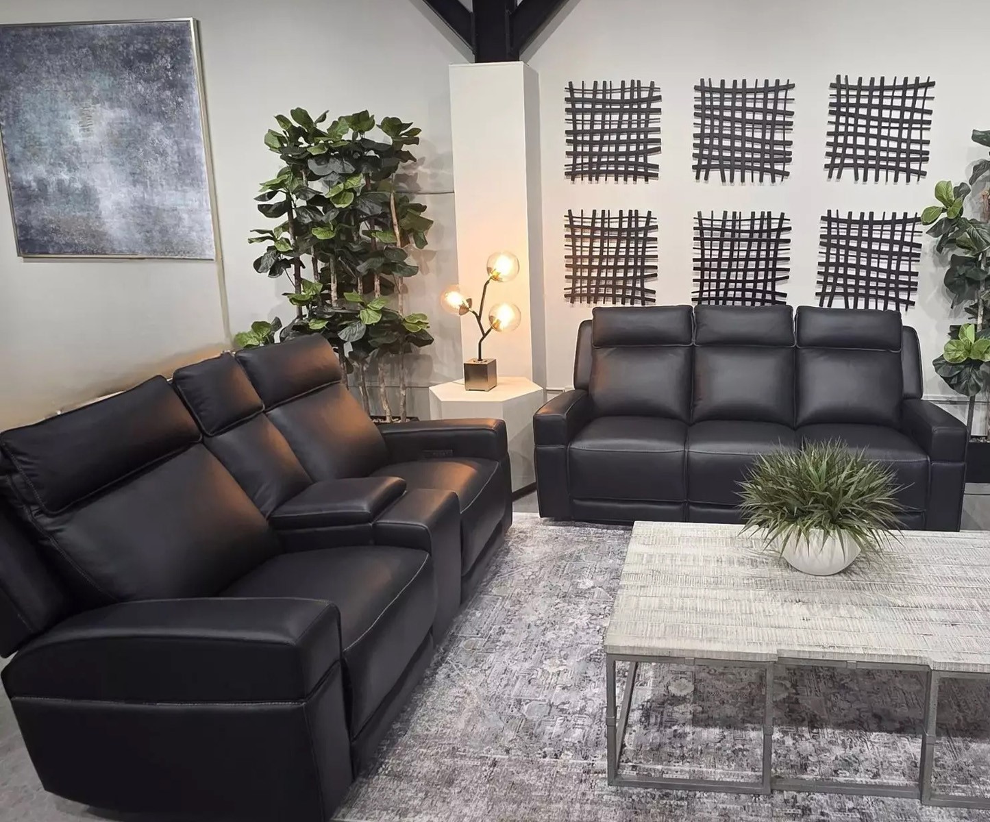 Valley Black Power Reclining Living Room Set Leather Italia | Furniture ...