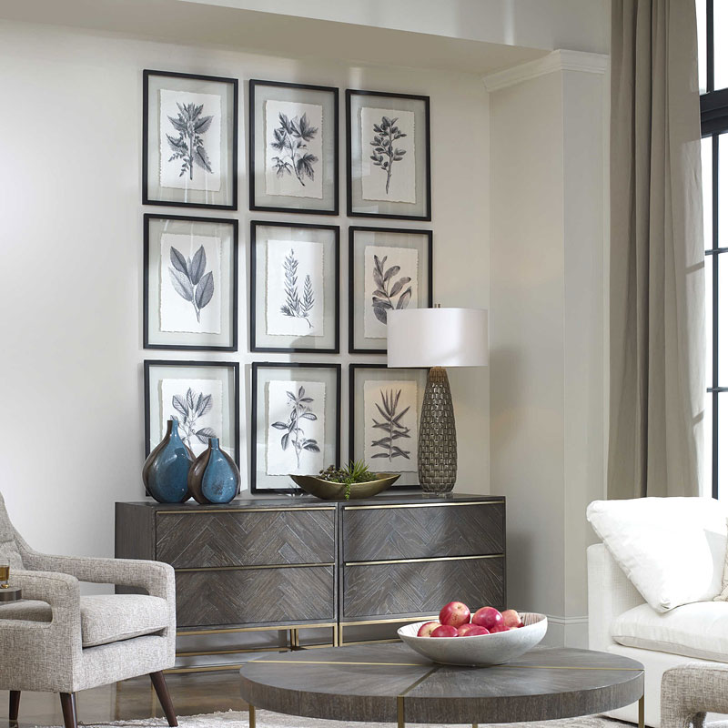 Farmhouse Florals Framed Prints (Set Of 9) Uttermost | Furniture Cart