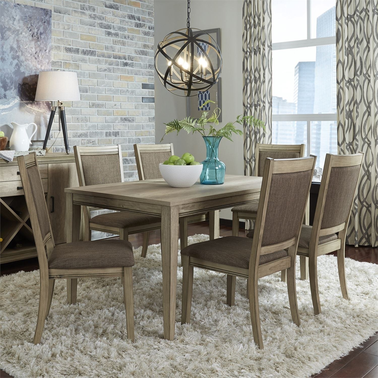 Sun Valley 72 Inch Rectangular Dining Set W/ Upholstered Chairs Liberty ...