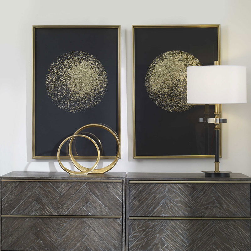 Gold Rondure Framed Prints (Set Of 2) Uttermost | Furniture Cart