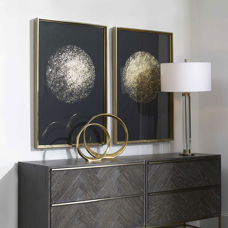 Gold Rondure Framed Prints (Set Of 2) Uttermost | Furniture Cart